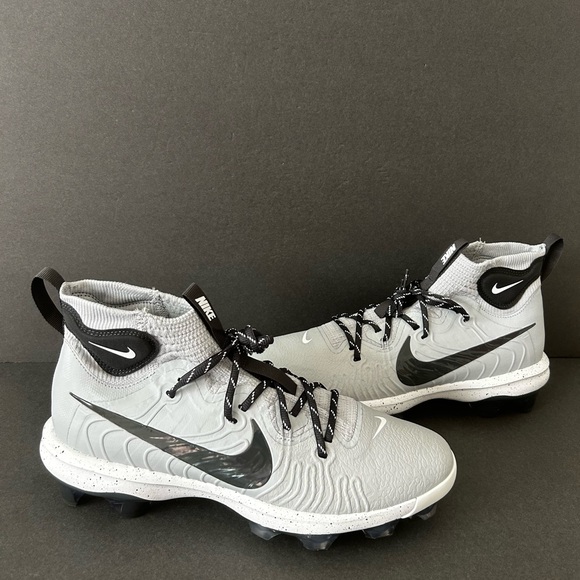 Nike | Shoes | Nike Alpha Huarache Nxt Mcs Wolf Grey Baseball Cleats Sz ...
